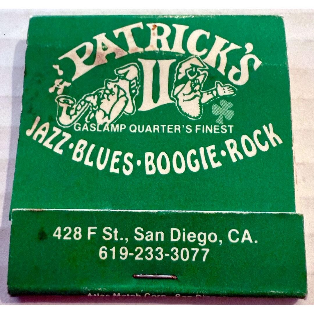 Vintage Patrick Ii's Gaslamp Quarter Jazz Blues Boogie Rock Vintage ...