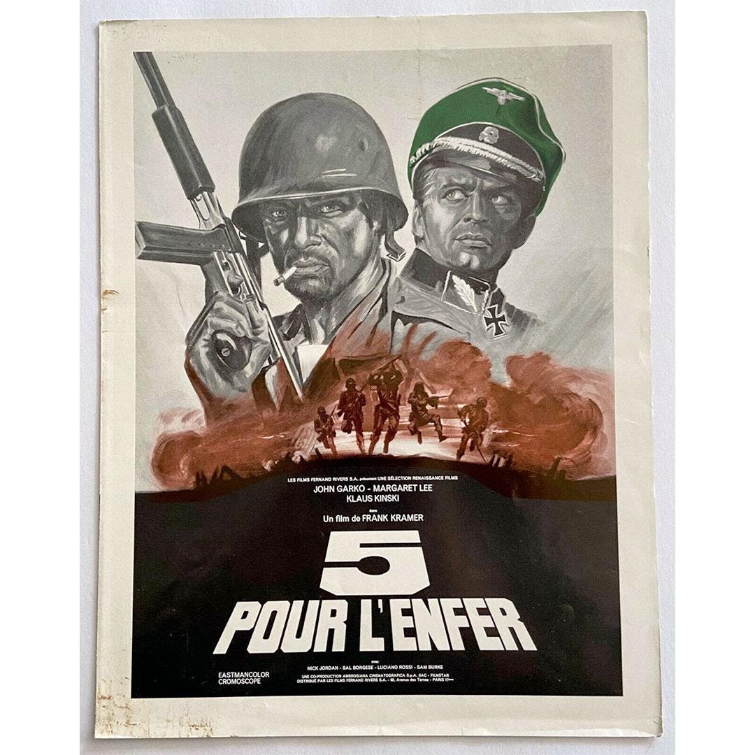 Five for Hell 1969 Movie Press Booklet Vintage French Klaus Kinski John Garko WWII Margaret Lee ...