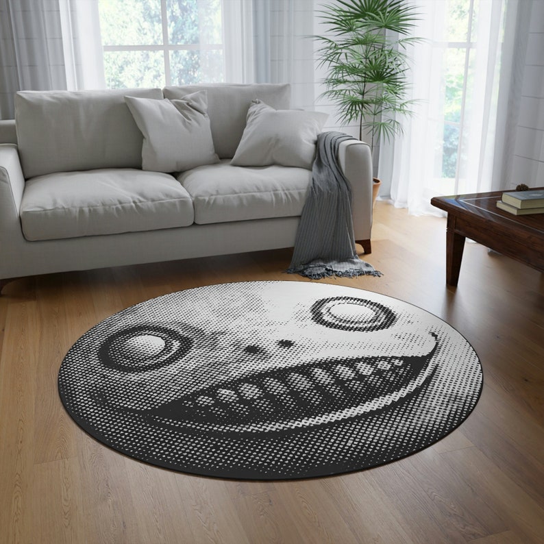 Emil Yoko Taro Face Mask Nier Automata / Replicant Round Rug - Etsy