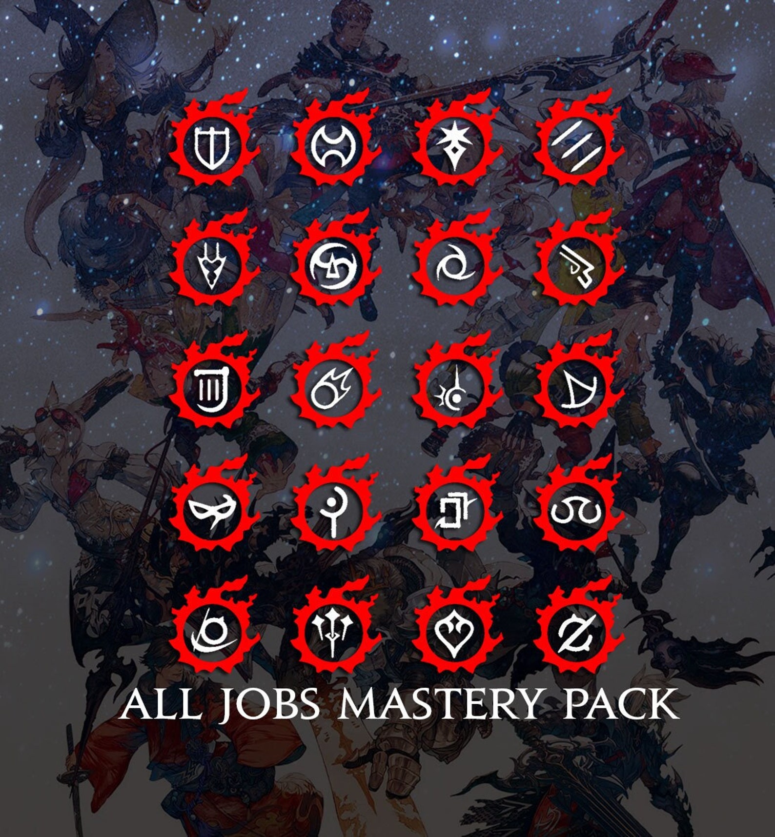 All Jobs Mastery Final Fantasy XIV Pack Silhouette for - Etsy