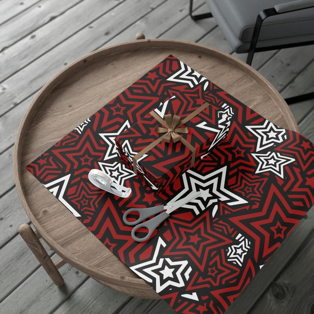 Persona 5 Stars Red Menu UI Pattern of Phantom Thieves Gift Wrap Papers ...