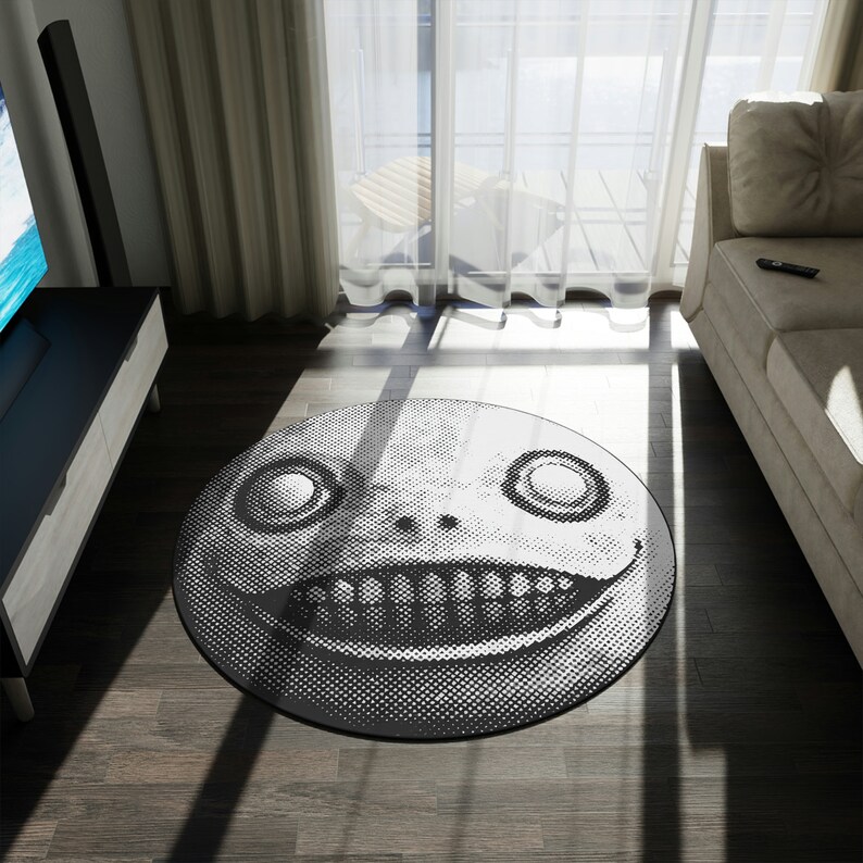 Emil Yoko Taro Face Mask Nier Automata / Replicant Round Rug - Etsy