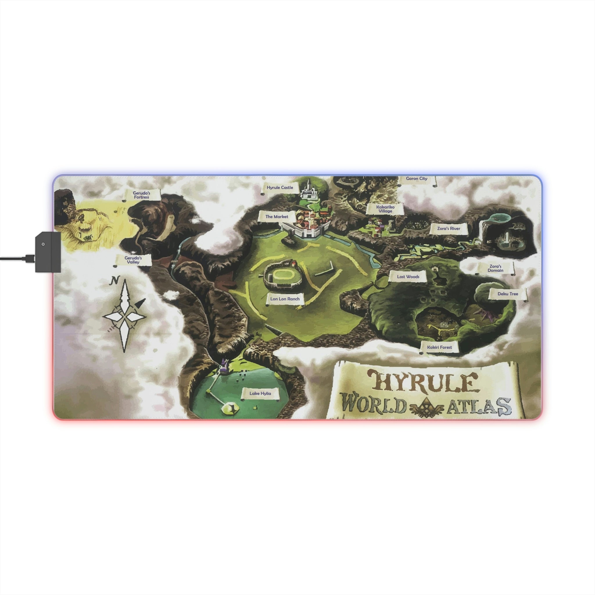 Ocarina of Time Zelda Overworld Map Hyrule LED Multicolor - Etsy UK