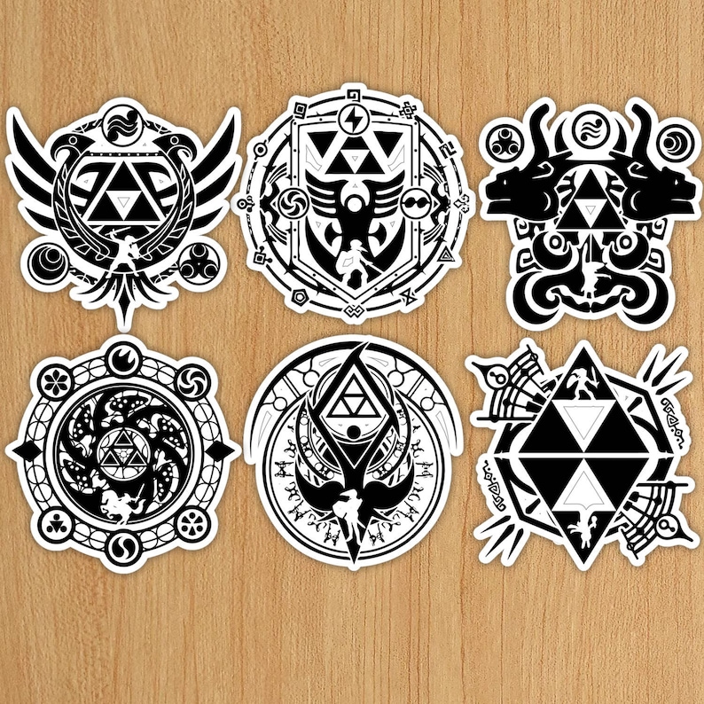 6 the Legend of Zelda Crests Kiss-cut Stickers - Etsy