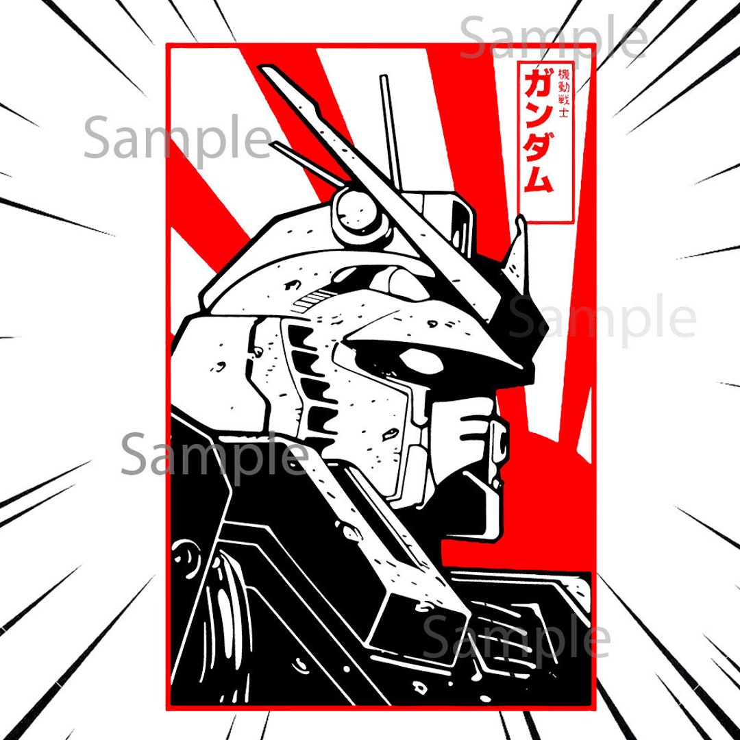 Mecha Anime SVG Robot Silhouette for T-shirt, Vynil Stickers, Cricut ...