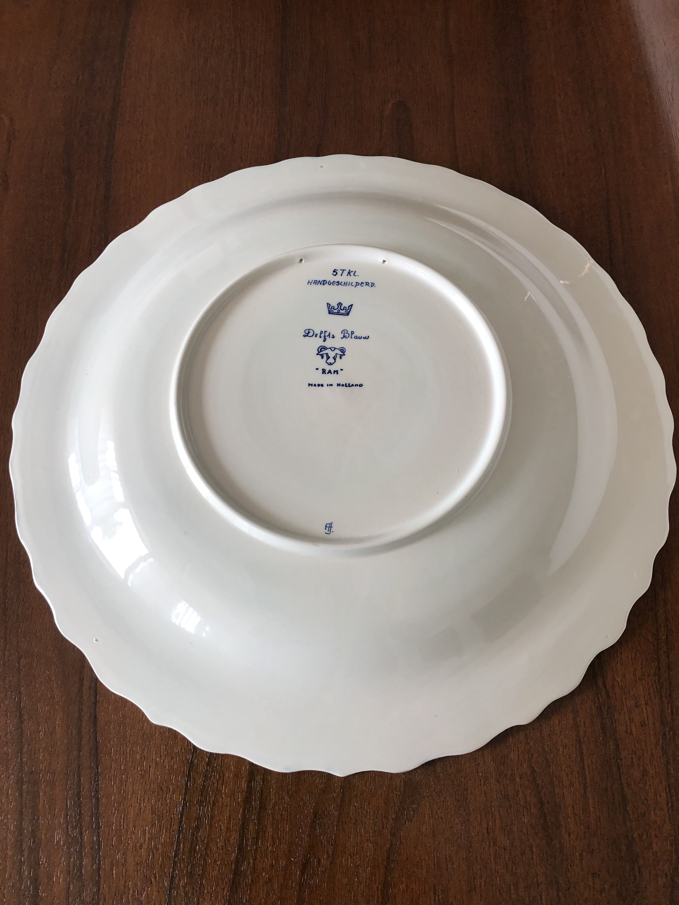 Delfts Porcelain Ceramic Earthenware 1921 1945 Blue Plate by RAM Blauw ...