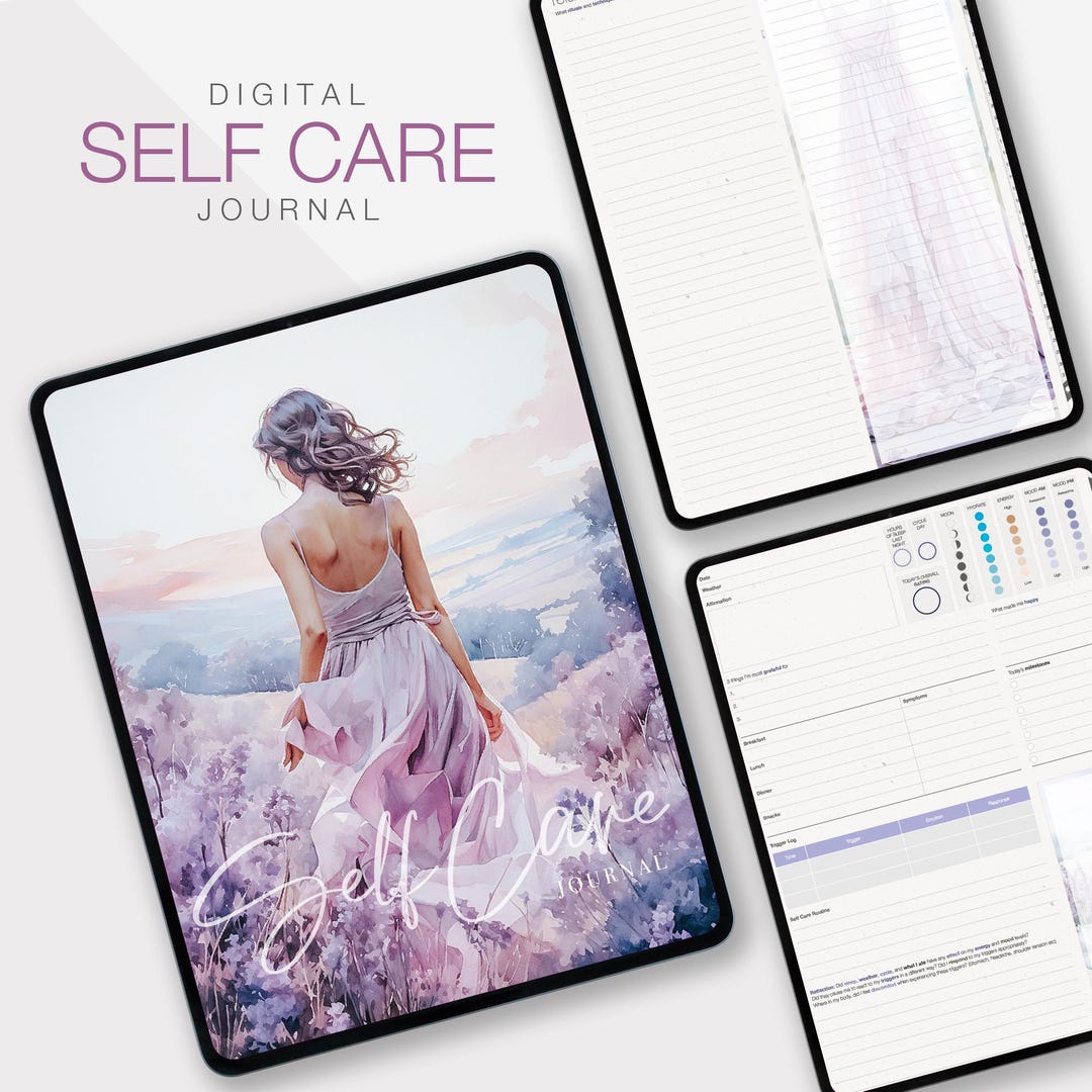 Digital Self Care Journal Mental Health Anxiety Tracker Mindfulness ...