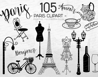 Glitter Eiffel Tower Clipart - Etsy
