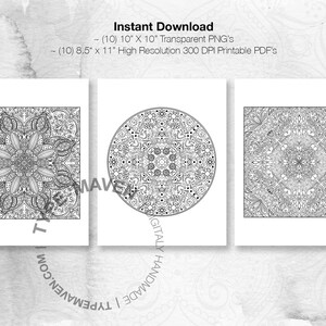 10 Mandala Coloring Pages Adult Colouring Book Coloring | Etsy