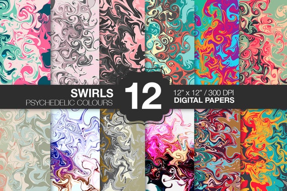10 Digital Paper Pack Paper Swirl Pattern Digital - Etsy