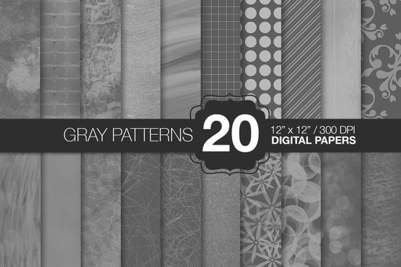 10 Digital Paper Pack Gray Paper Digital Backgrounds | Etsy