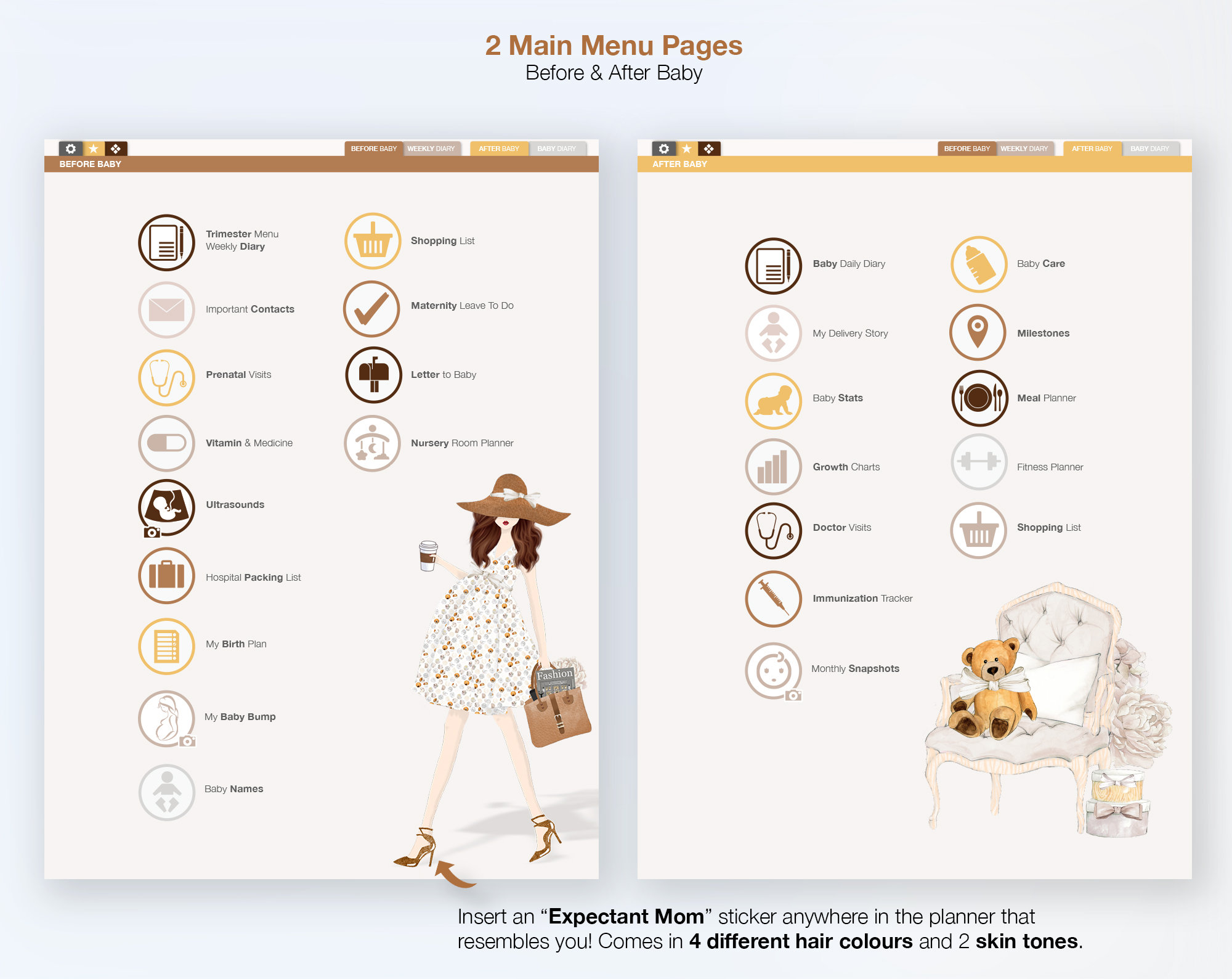 Pregnancy and Baby Planner Digital Planner GoodNotes Digital | Etsy