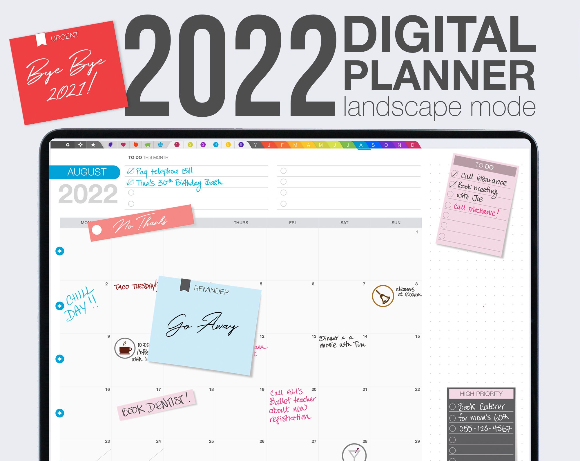 Calendars & Planners Paper & Party Supplies Minimal Planner Weekly ...