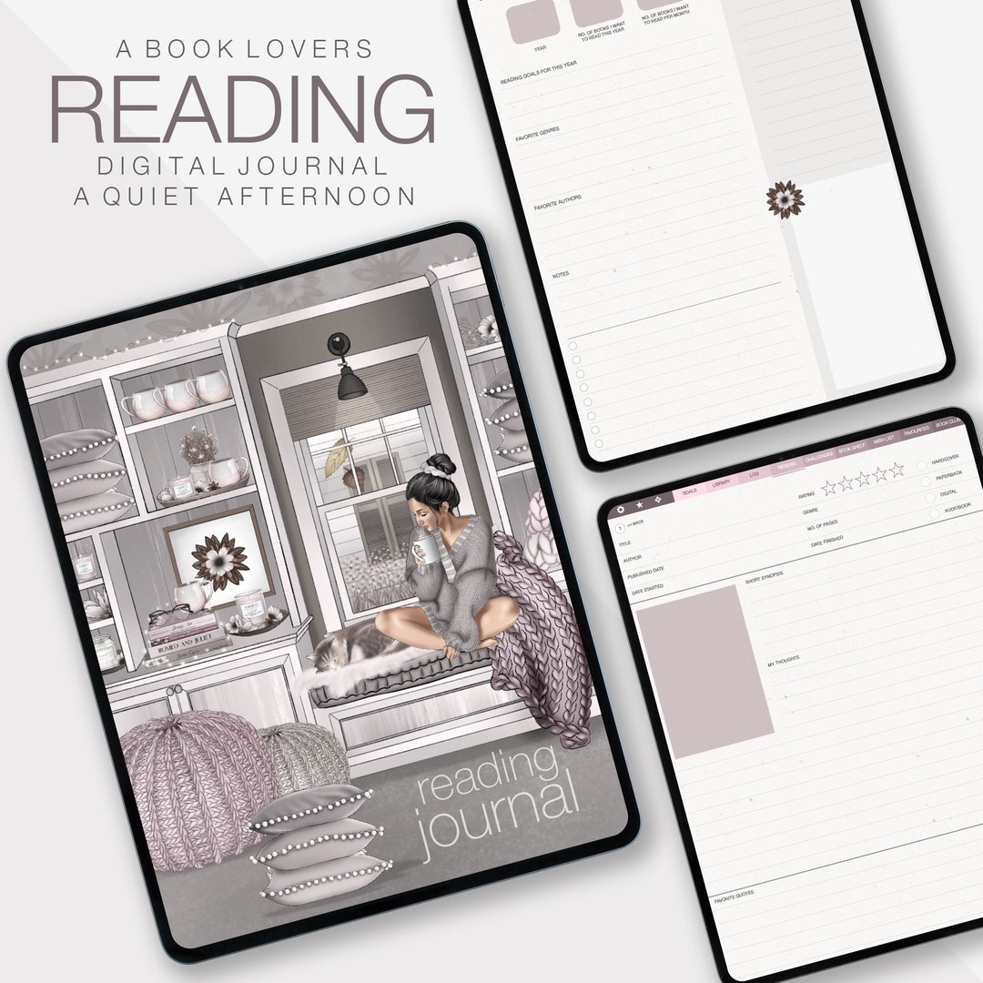 Digital Reading Journal for Book Lovers Book Clubs Book Review Library ...