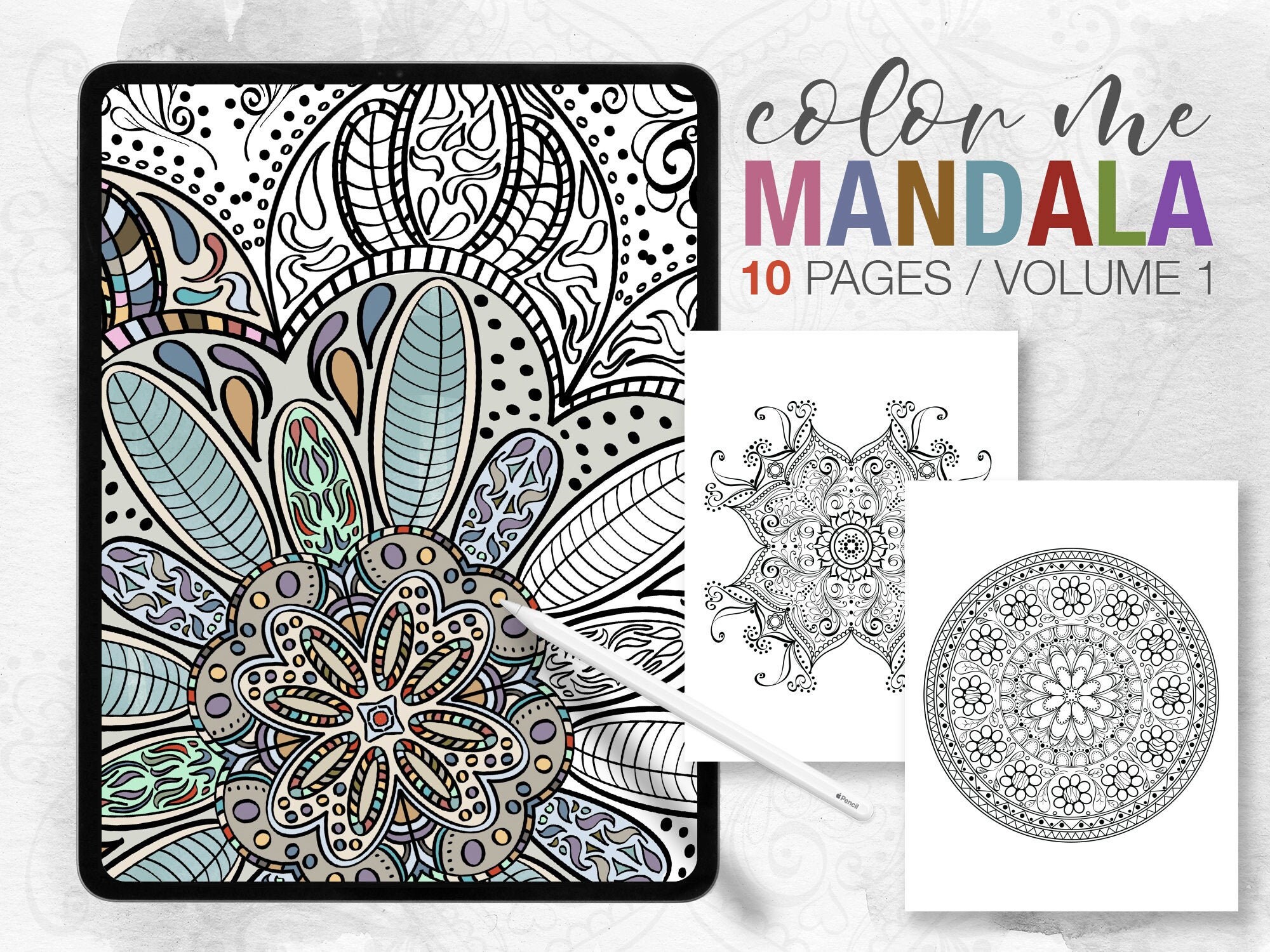 10 Mandala Coloring Pages Adult Colouring Book Coloring | Etsy