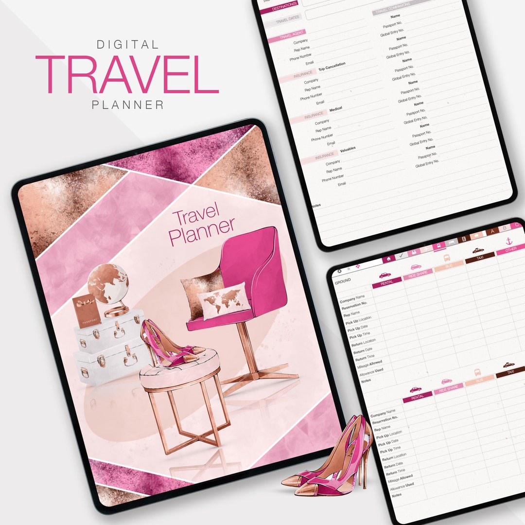 Digital Travel and Vacation Planner, Digital Planner Goodnotes, Digital ...