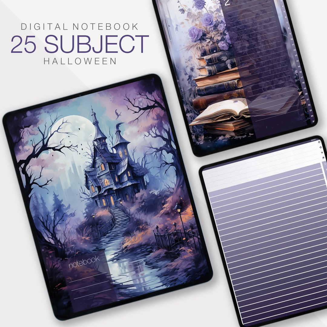 Digital Halloween Notebook, Digital Planner Goodnotes, Student Planner ...