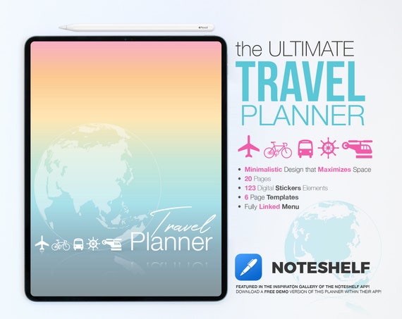 Travel Planner Digital Planner Goodnotes Digital Notebook | Etsy