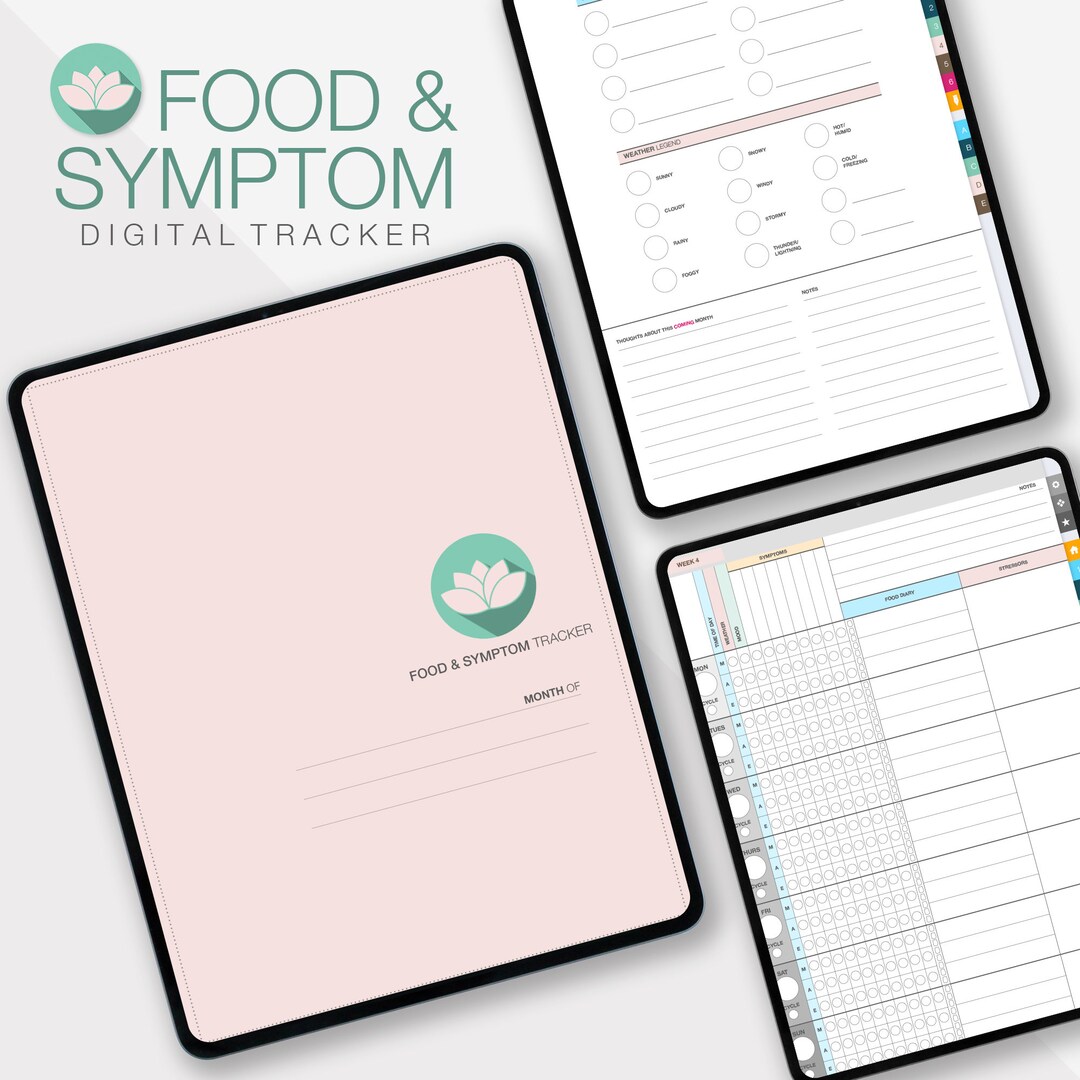 Food & Symptom Tracker, Mood Tracker, Digital Planner, Digital Journal ...