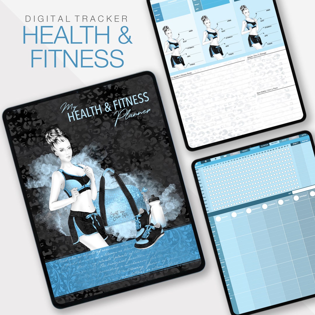 Digital Fitness Planner Health Planner Mood Habit Tracker Workout ...