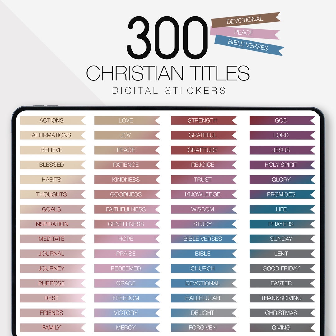300 Digital Planner Christian Titles Books of the Bible Planner ...