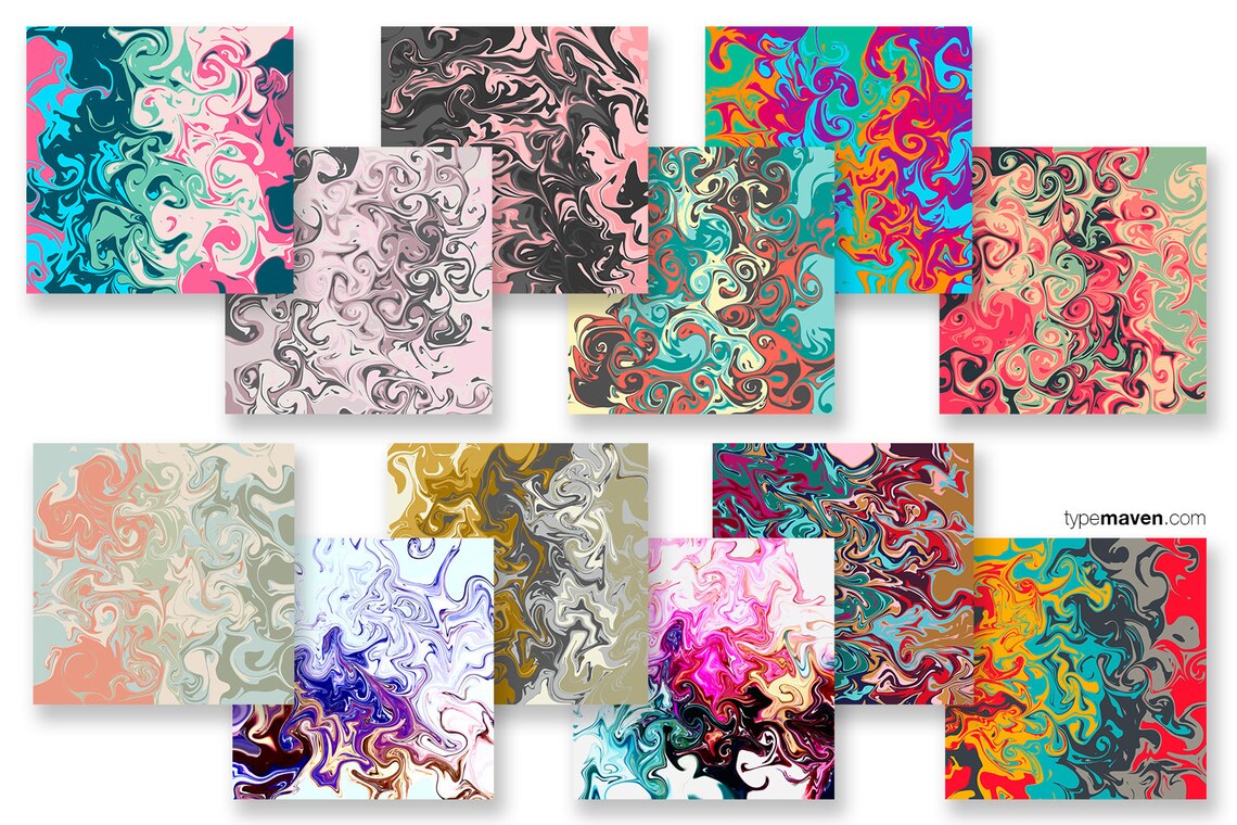 10 Digital Paper Pack, Paper Swirl Pattern, Digital Backgrounds ...