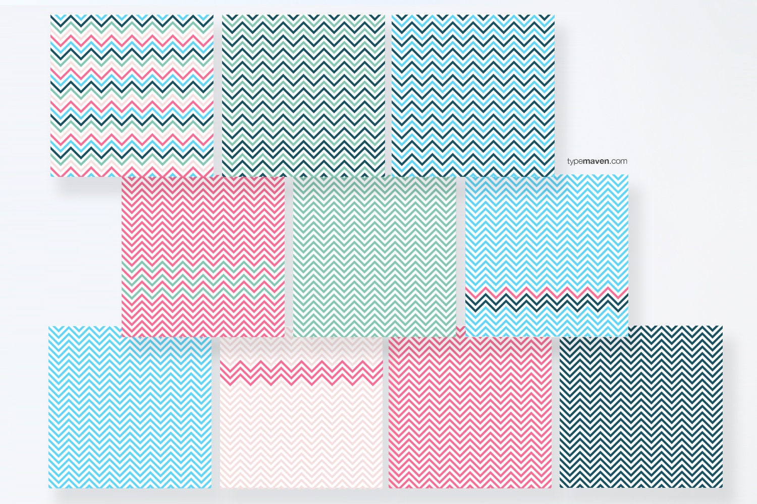 10 Digital Paper Pack Chevron Pattern Digital Backgrounds - Etsy