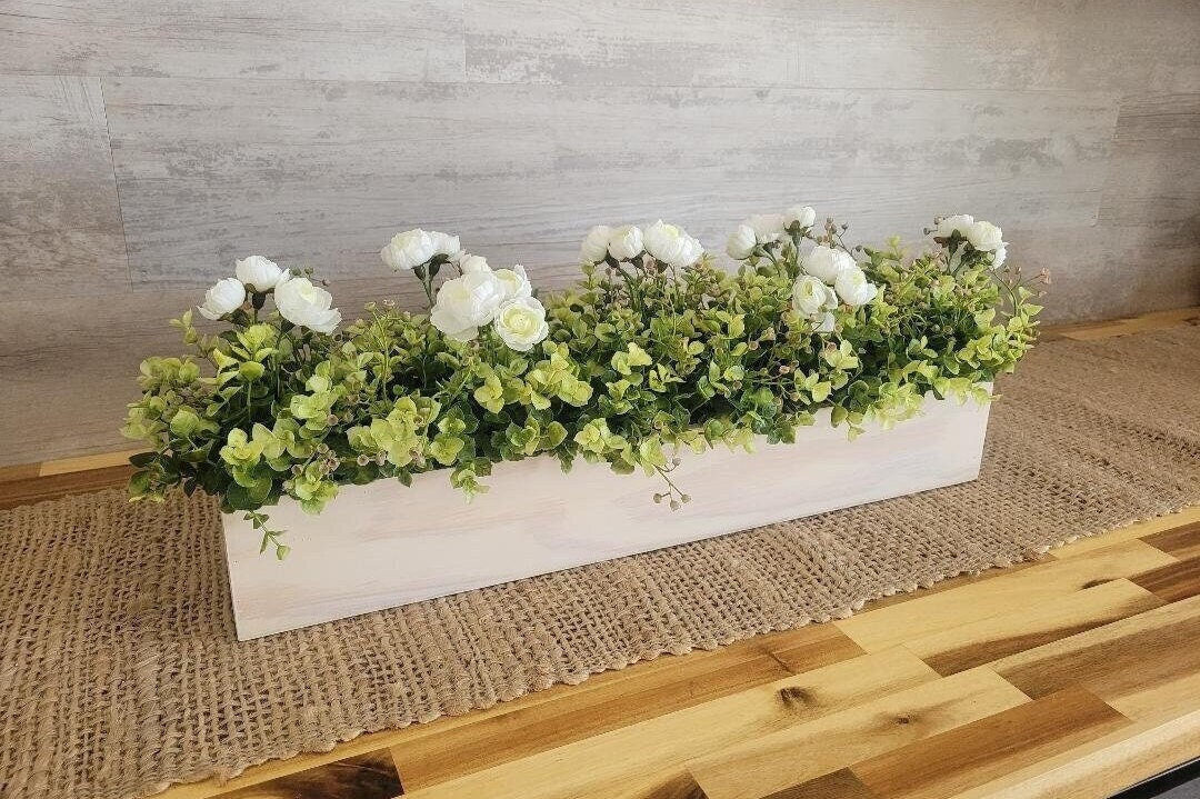 Rustic Planter Box Centerpiece/farmhouse Centerpiece/floral Centerpiece ...