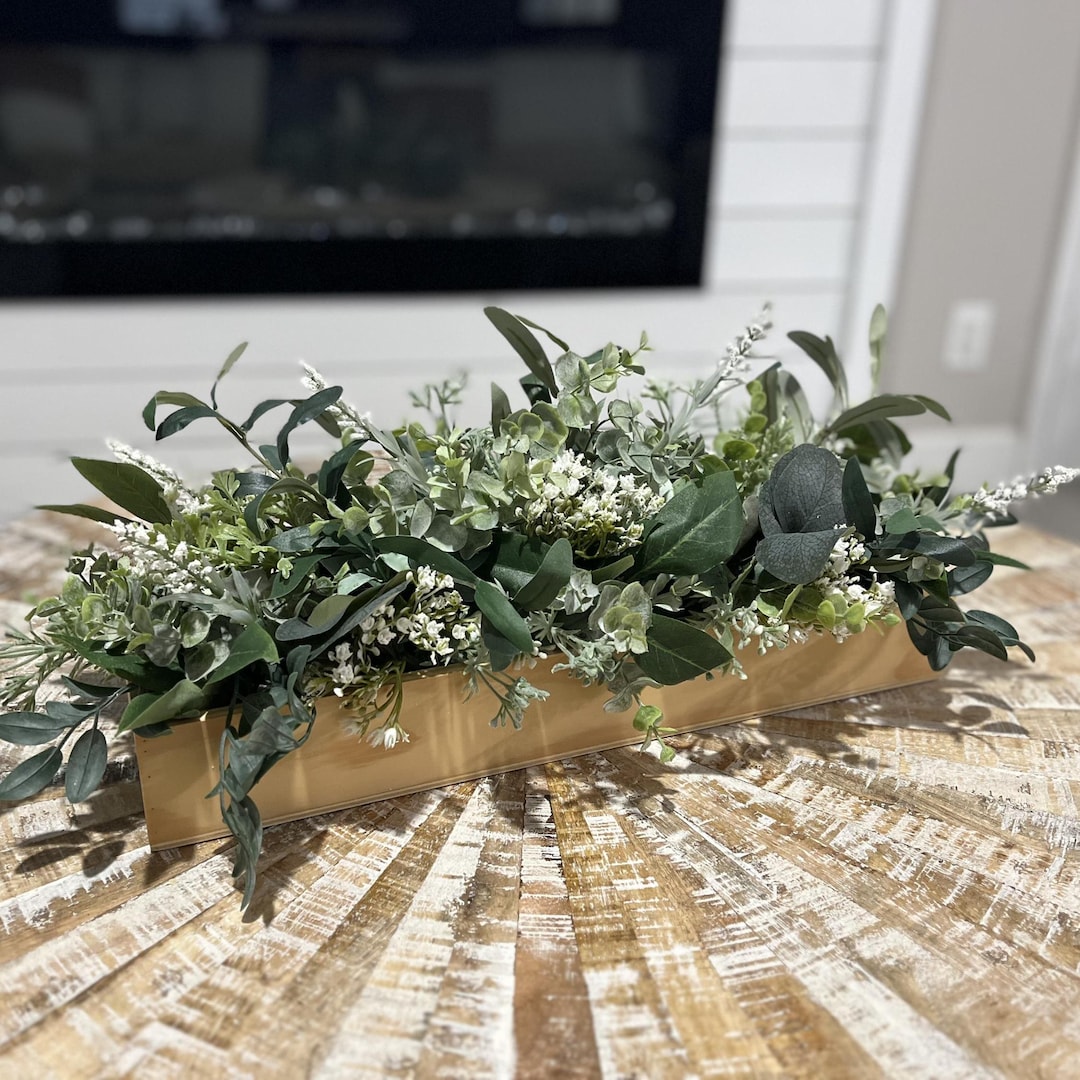 Planter Box Centerpiece, Table Centerpiece, Floral Centerpiece ...