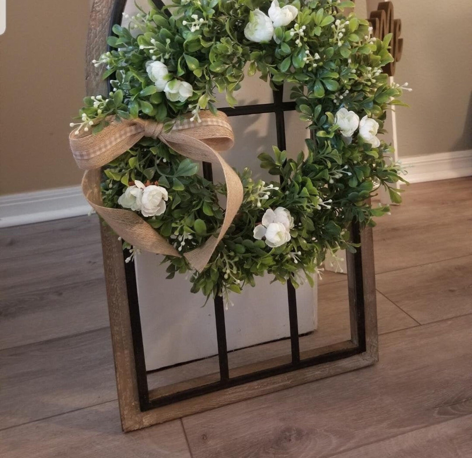 Cathedral Window Frame With Wreath/Window Frame With | Etsy
