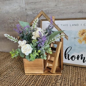 Wooden Planter Box, Mini Planter Box, Wooden House, Floral Centerpiece ...