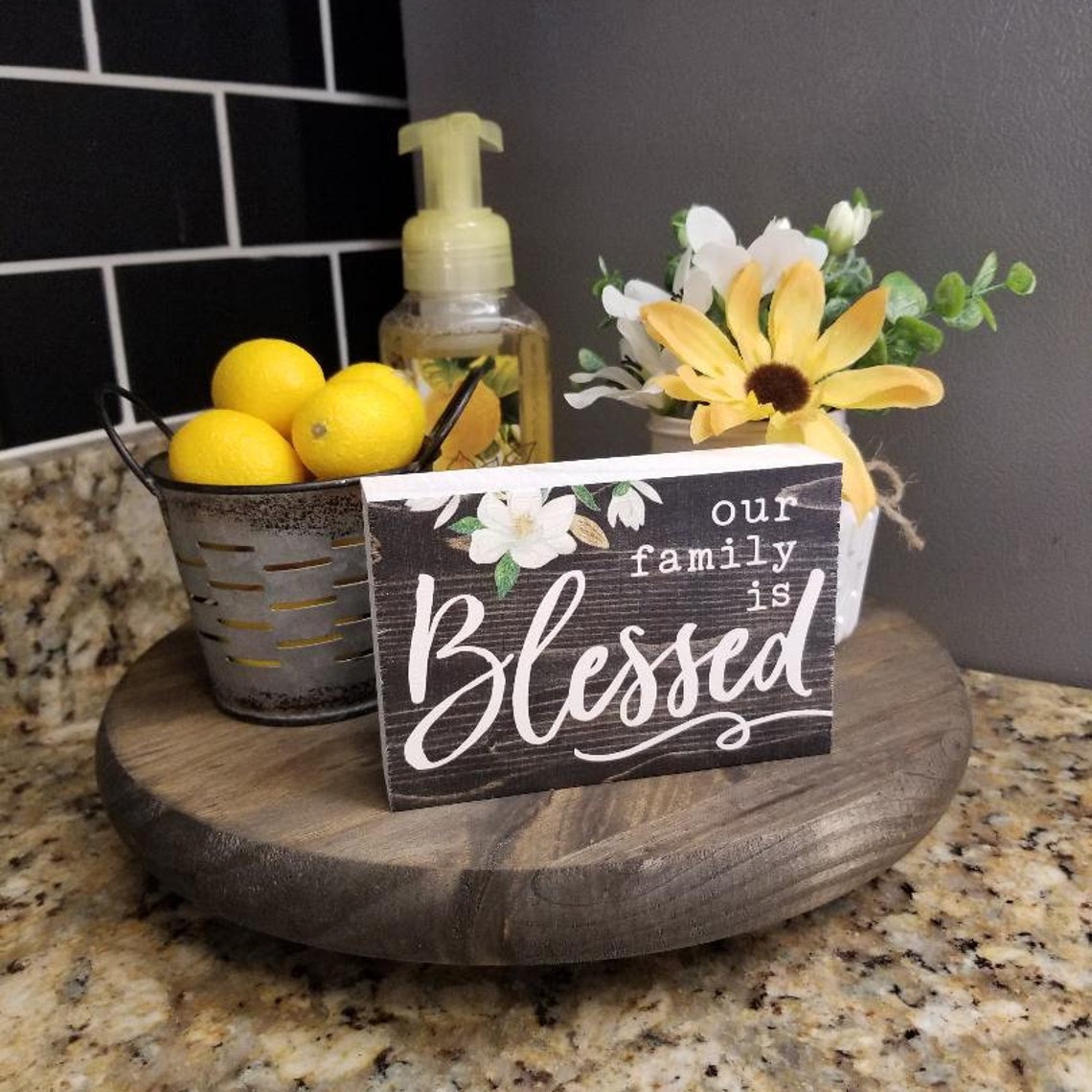 Round Wood Tray/wood Tray/rustic Wood Tray/kitchen - Etsy