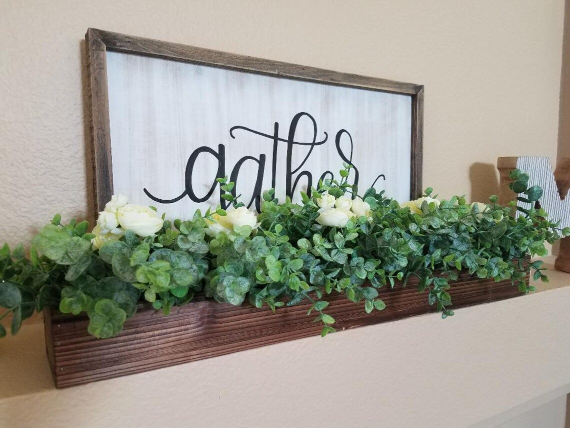 Rustic Planter Box Centerpiece/farmhouse Centerpiece/floral - Etsy
