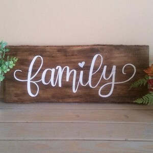 Family Sign/rustic Sign/rustic Home Decor/calligraphy - Etsy