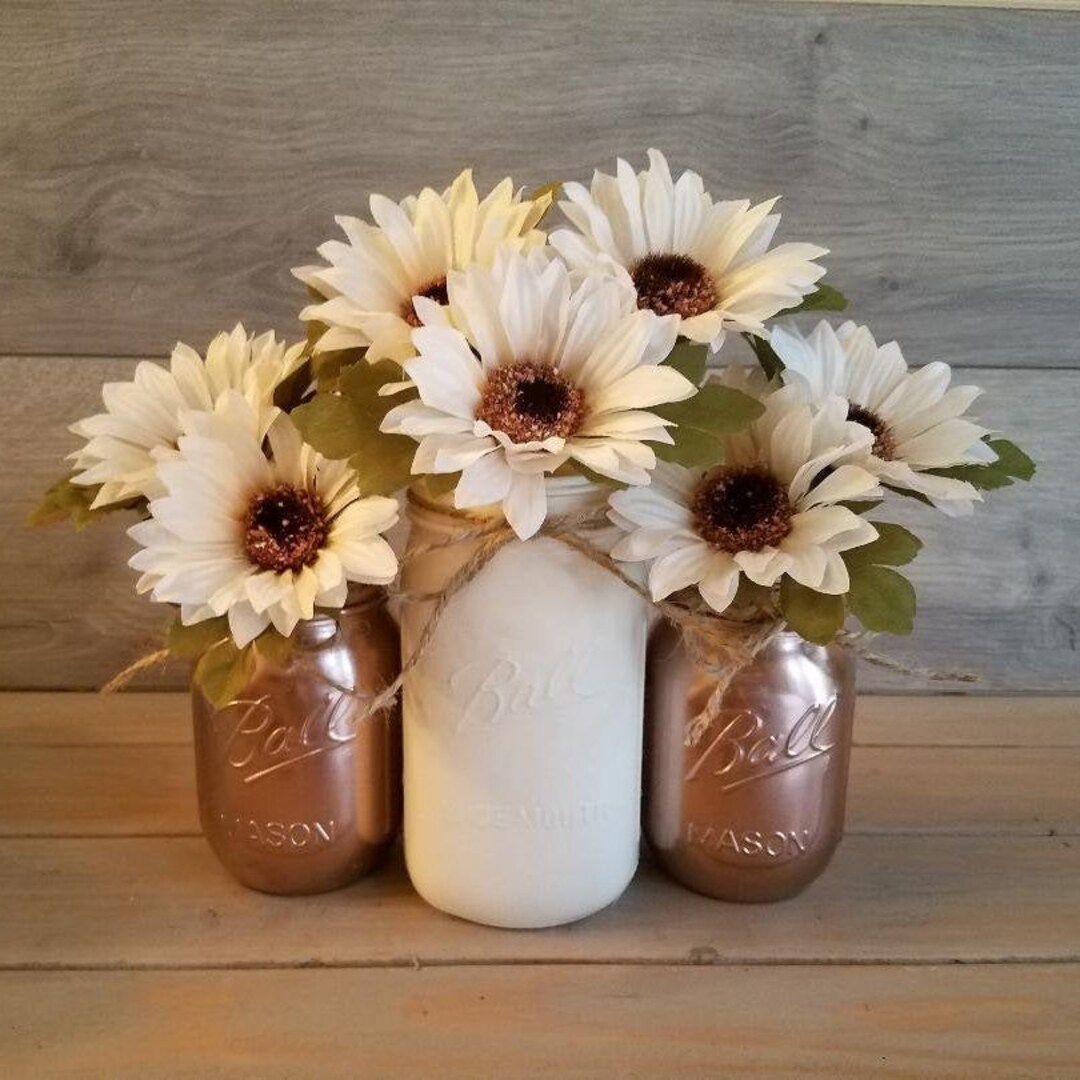 Rustic Home Decor/farmhouse Decor/farmhouse Centerpiece/mason Jar Set ...