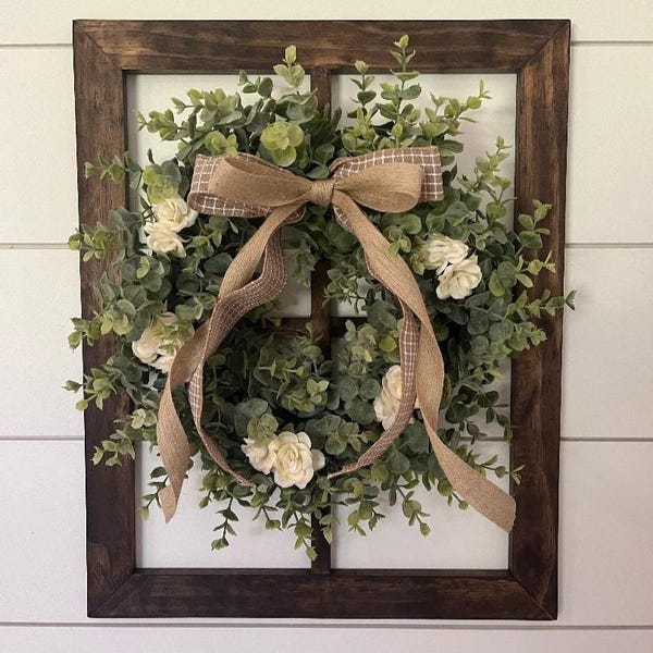 Window Frame With Wreath - Etsy