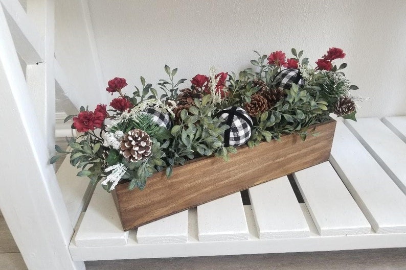 Christmas Planter Box Centerpiece/farmhouse - Etsy