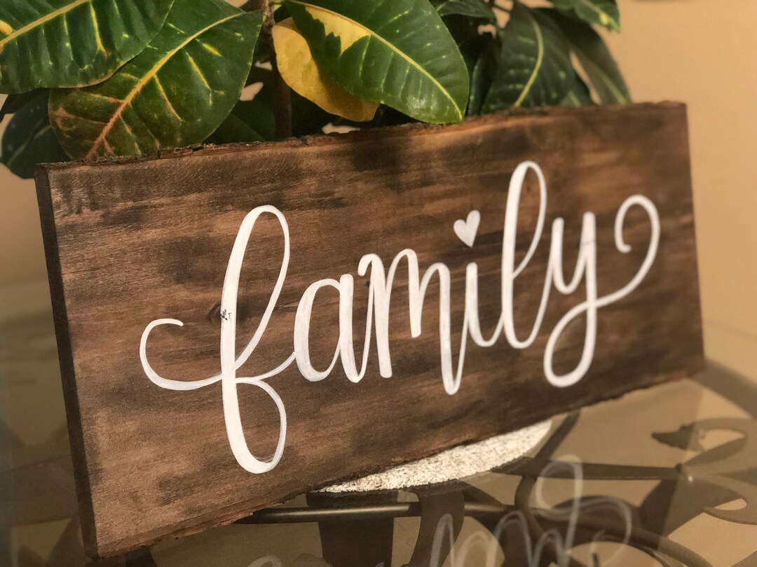 Family Sign/rustic Sign/rustic Home Decor/calligraphy - Etsy