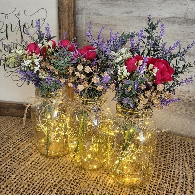 Mason Jar Centerpiece/table Centerpiece/spring Mason Jars/floral ...
