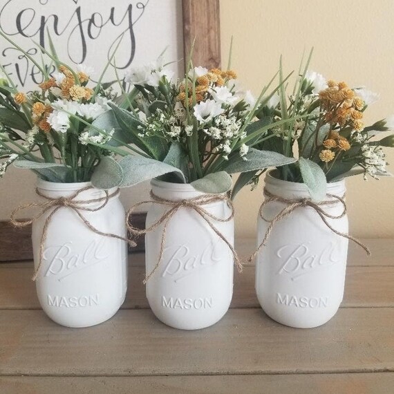 Mason Jar Centerpiece/rustic Home Decor/table - Etsy