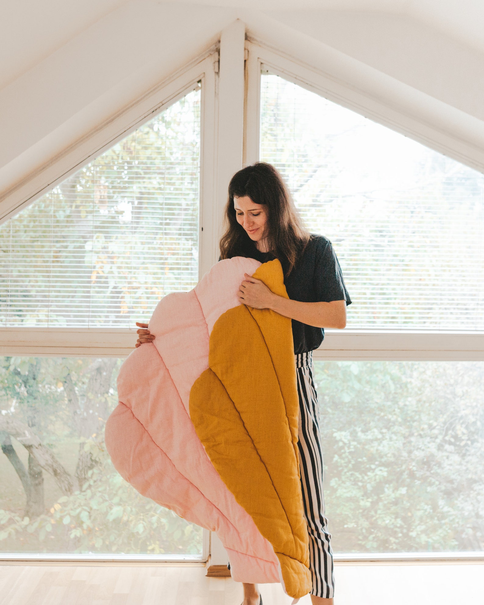 M Size Seashell Mat Natural Linen Mat Quilted Seashell Playmat - Etsy