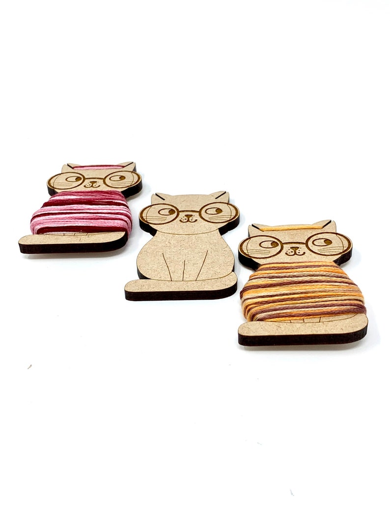 Nerdy Cat Bobbins (set of 12) Thread Holders Floss Organiser Cross ...