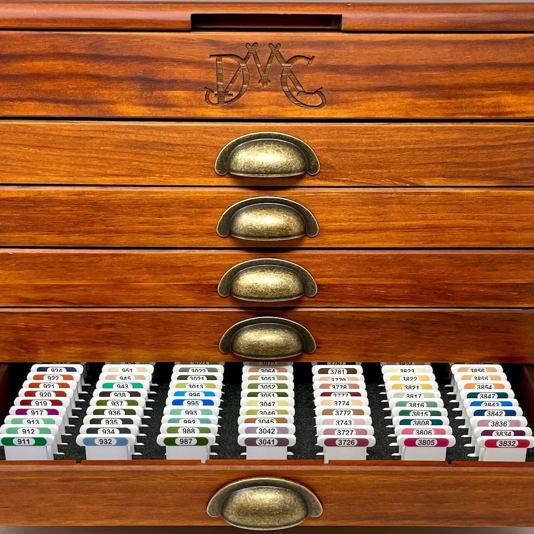 DMC 3mm Acrylic Bobbins With Printed Number and Colours - Sized for DMC ...