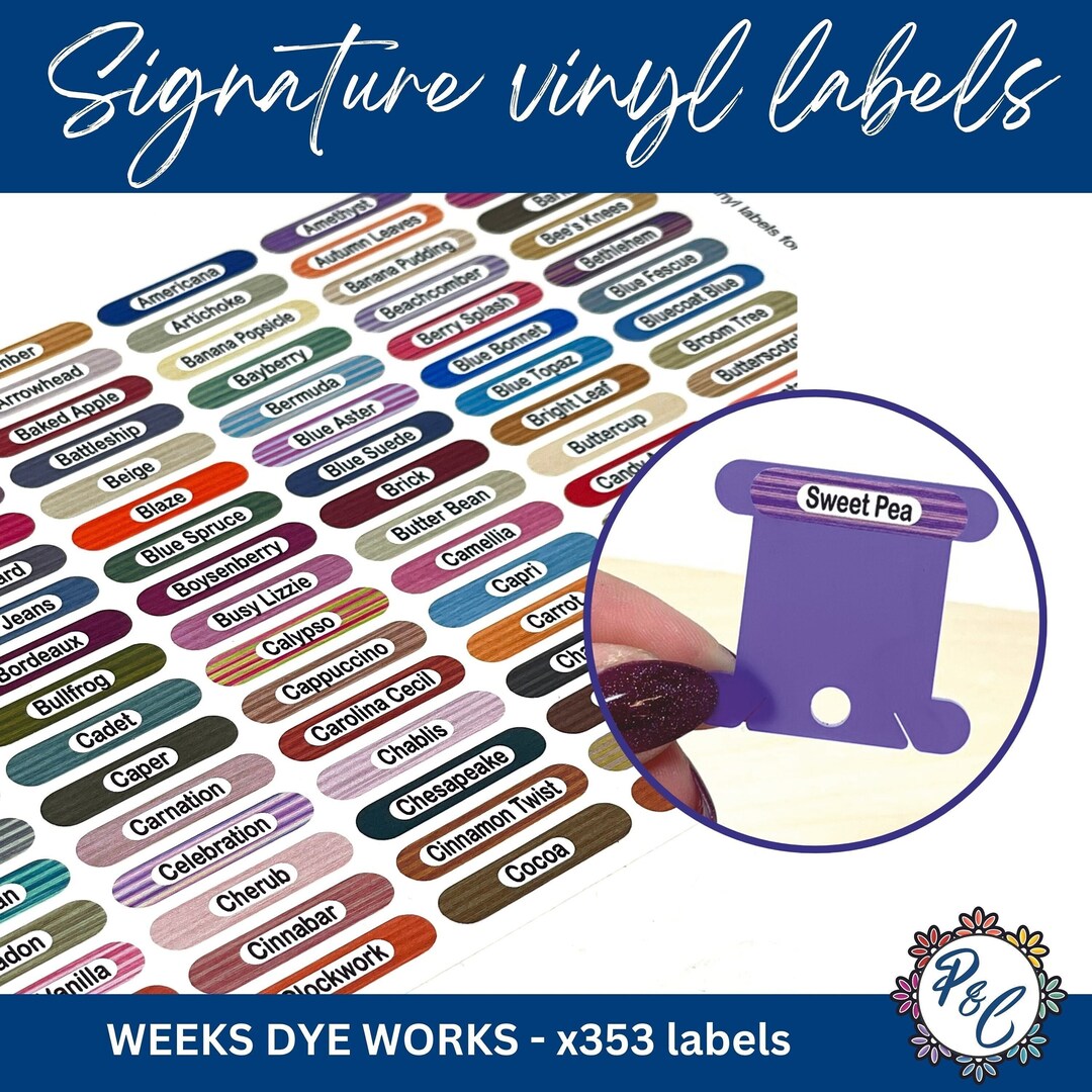 Weeks Dye Works | Signature Vinyl Labels for WDW Current Range (x363 ...