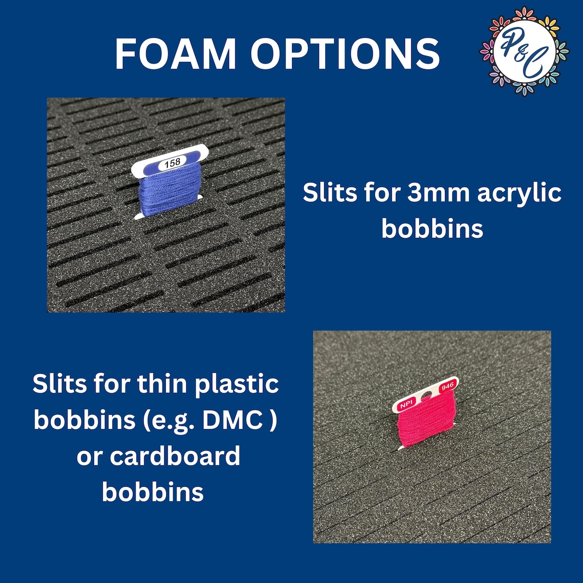 Bobbin Foam Inserts | IKEA Alex 9 Drawer Unit | up to 125 Bobbins per ...