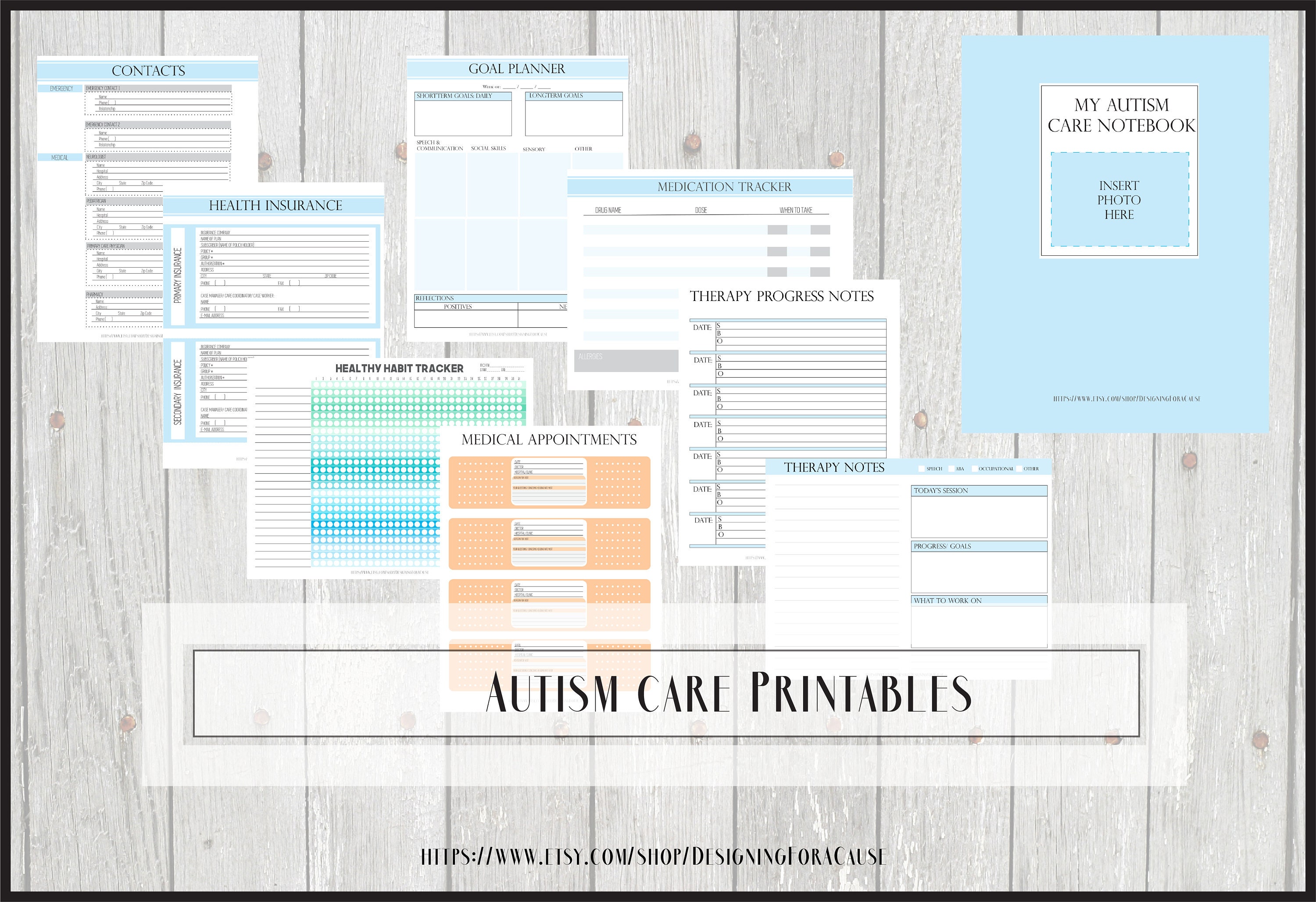 Autism Care Binder Printables - Etsy