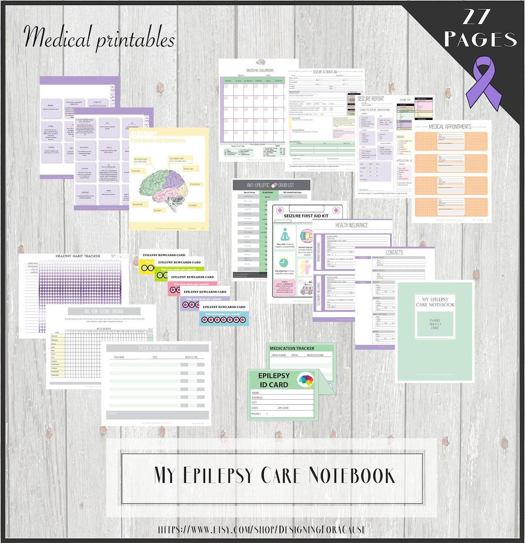 Epilepsy Medical Binder Set- Care Notebook, Kids Health Printables ...