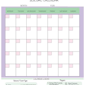 Seizure Tracking Kit, Seizure Diary, Medical Printables, Epilepsy - Etsy