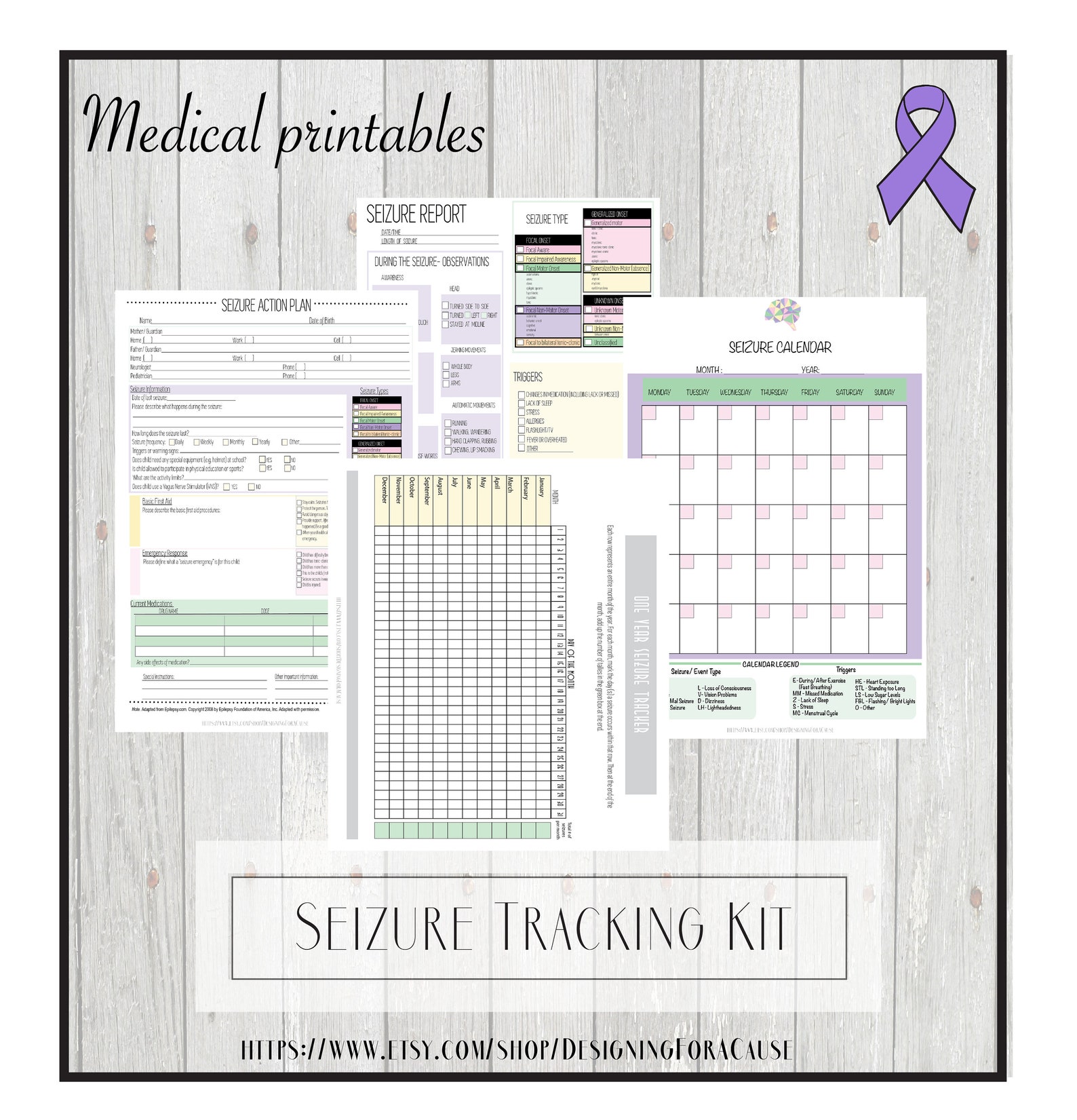 Seizure Tracking Kit, Seizure Diary, Medical Printables, Epilepsy - Etsy