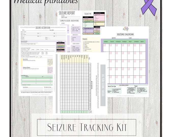Seizure Tracking Kit, Seizure Diary, Medical Printables, Epilepsy - Etsy